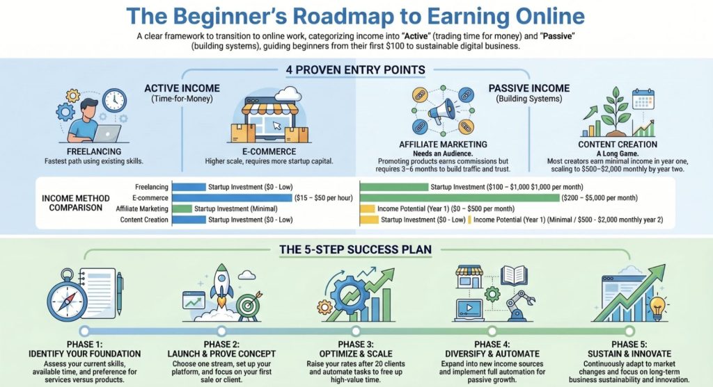 How to Earn Money Online for Beginners - a Practical Guide