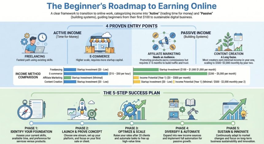 How to Earn Money Online for Beginners - a Practical Guide
