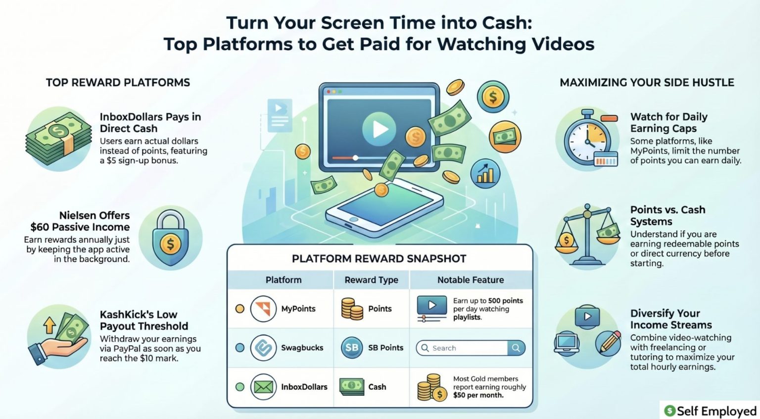 5 Ways to Get Paid to Watch Videos - Self Employed